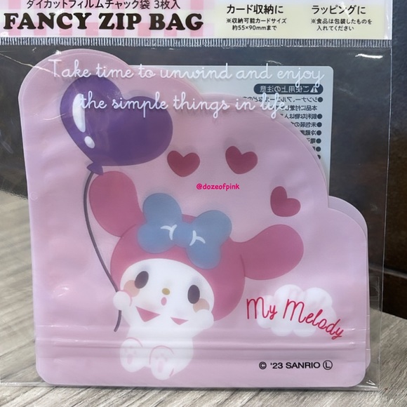 Sanrio | Accessories | Sanrio My Melody Pink Fancy Die Cut Zip Bags ...